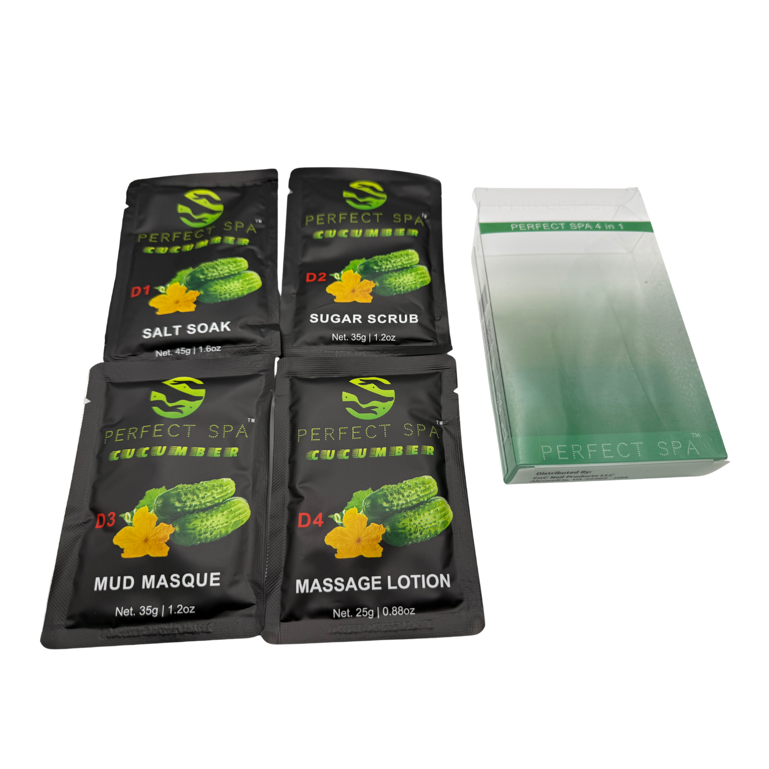 Perfect Spa Cucumber 4-Step Pedicure Kit – Box of 50 | Cooling & Refre ...